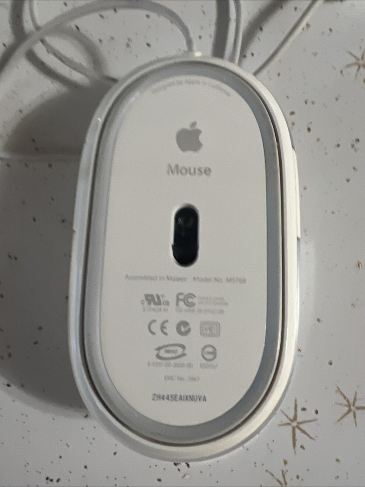 Apple Mouse M5769 Clear/White USB - Tested | eBay