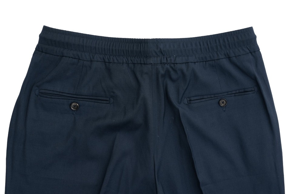 1100$ ISAIA NAPOLI "Iconic" Dark Blue Drawstring Trousers Pant Wool ...