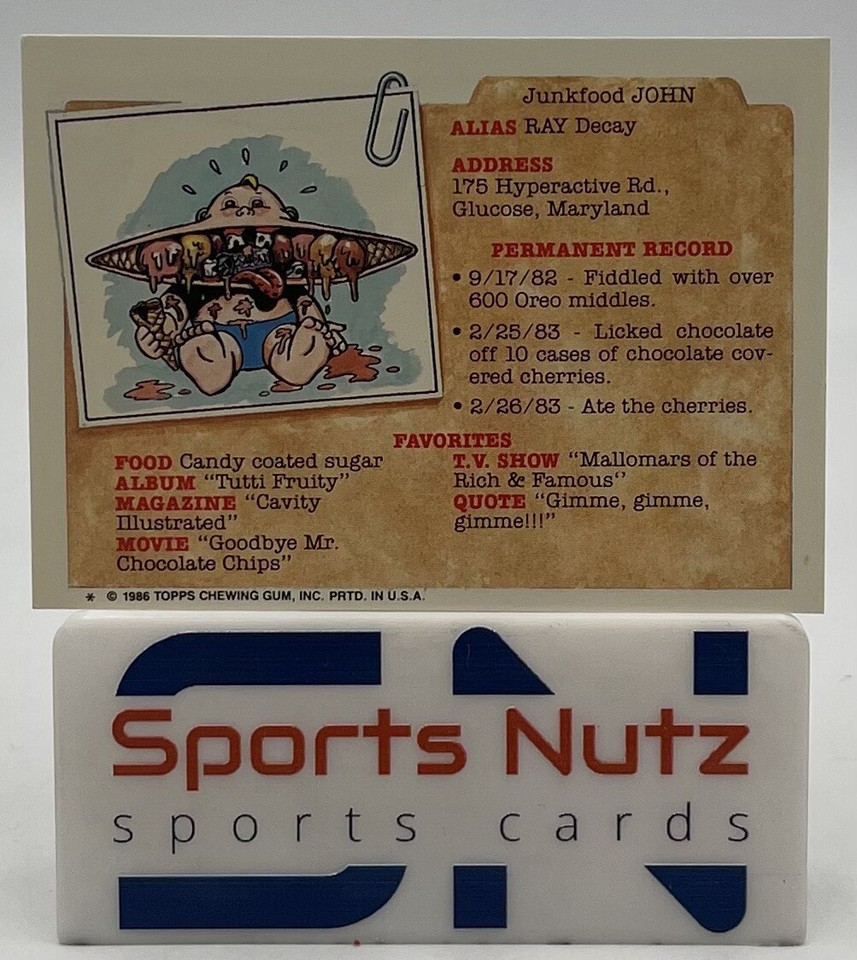 1986 Garbage Pail Kids Lucas Mucus Series 5 195a | eBay