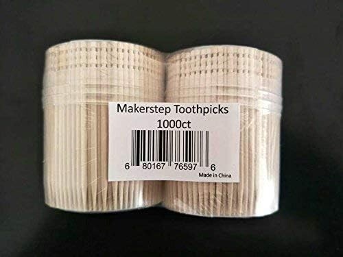 Bamboo Wooden Toothpicks |1000-Piece Large Wood Round Toothpicks Holder ...