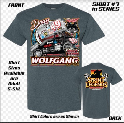 New Sprint Legends Dark Gray Doug Wolfgang #49 Bob Olsen Sprint Car T ...