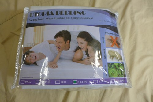 Utopia Bedding White Queen Sized Box Spring Encasement - Bed Bug Proof - NEW | eBay