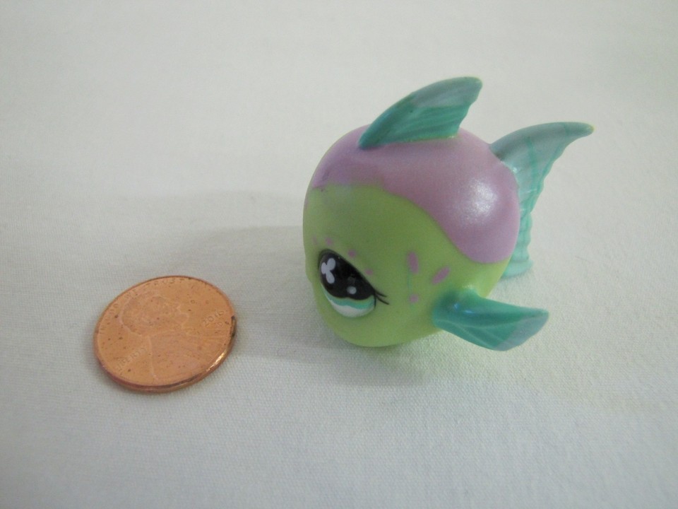 Littlest Pet Shop Lps Baby Green & Purple Puffer Fish Green Eyes #514 ...