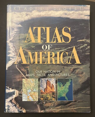 Atlas of America Hardcover Oversized 1998 Readers Digest Maps Geography ...