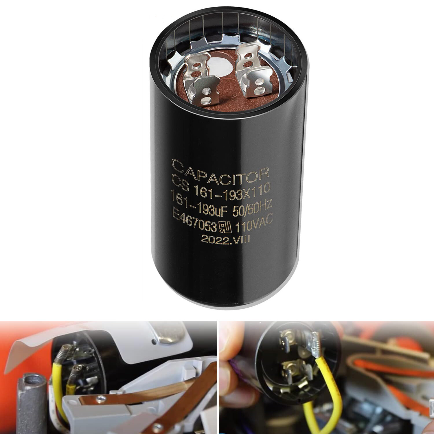 Pool Pump Motor Start Capacitor 161-193UF 110VAC for Hayward .75 HP, 1. ...