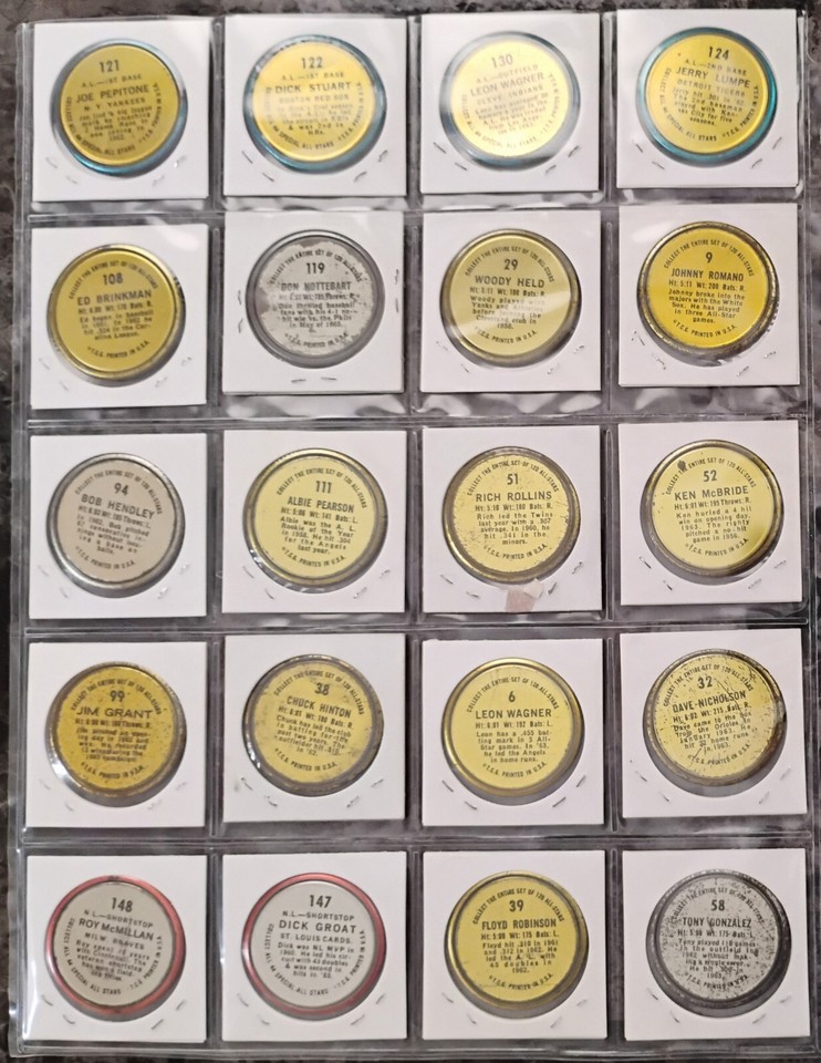 1964 TOPPS BASEBALL COINS LOT (20) DICK GROAT/JOE PEPITONE (NICE ...