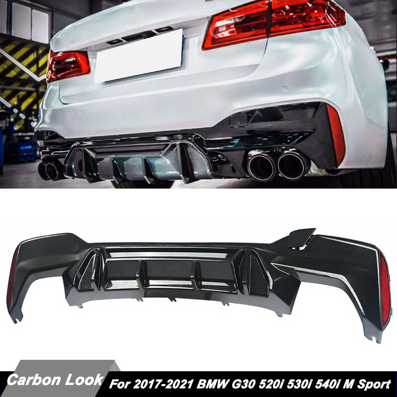 2017-2022 BMW G30 530i 540i M550i M Sport Rear Diffuser Lip Carbon Look ...