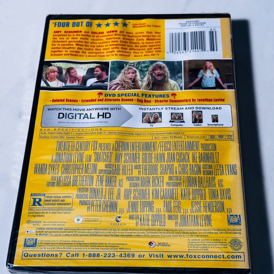 Snatched - DVD - New / Sealed - Amy Schumer - Goldie Hawn | eBay