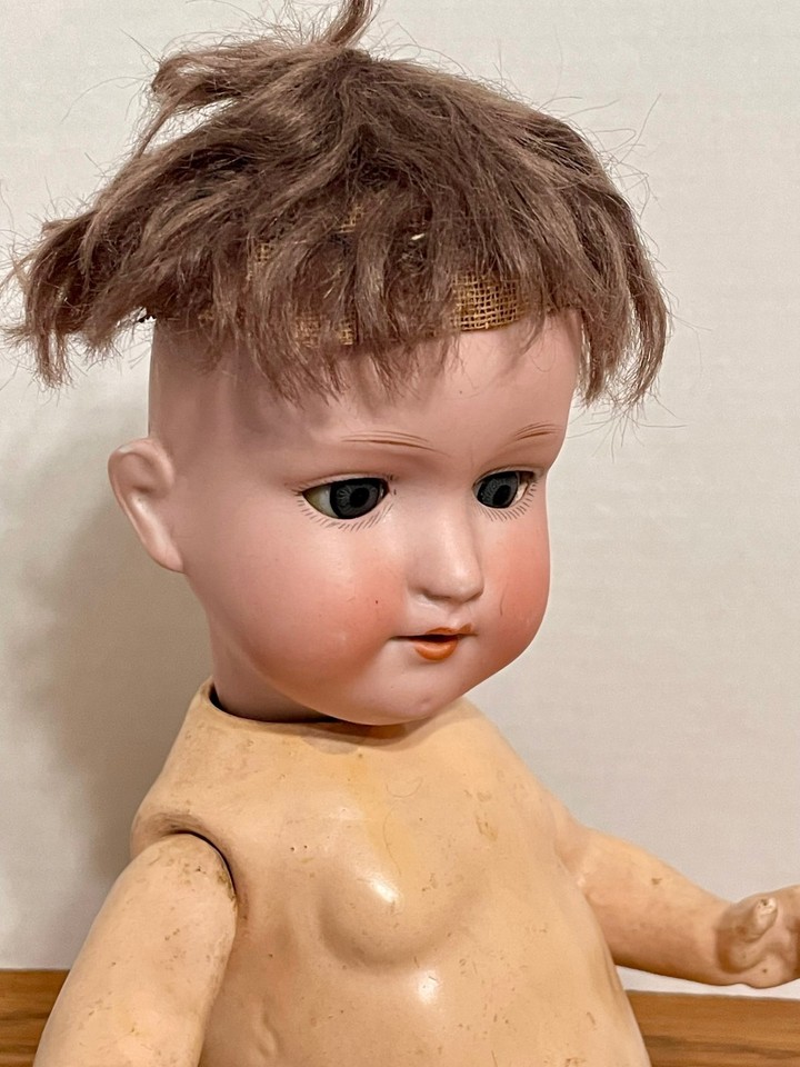 Antique German 390 AM Doll, 13", Composition Body, Bisque Head | eBay