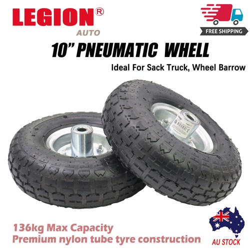 10" Pneumatic Wheel Hand Trolley Cart Sack Truck Wheelbarrow Tyre 20mm ...