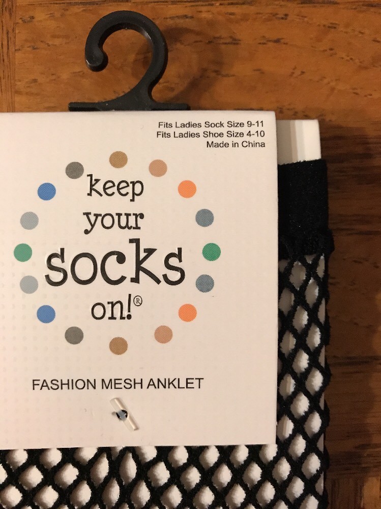 Keep Your Socks On! Fashion Mesh Anklet Sock Fits 9-11 Sock And 4-10 ...