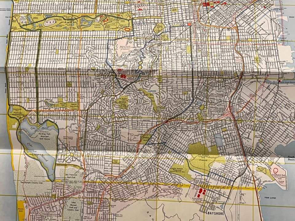 vintage gas stations paper street road maps - Various cities years 40s ...