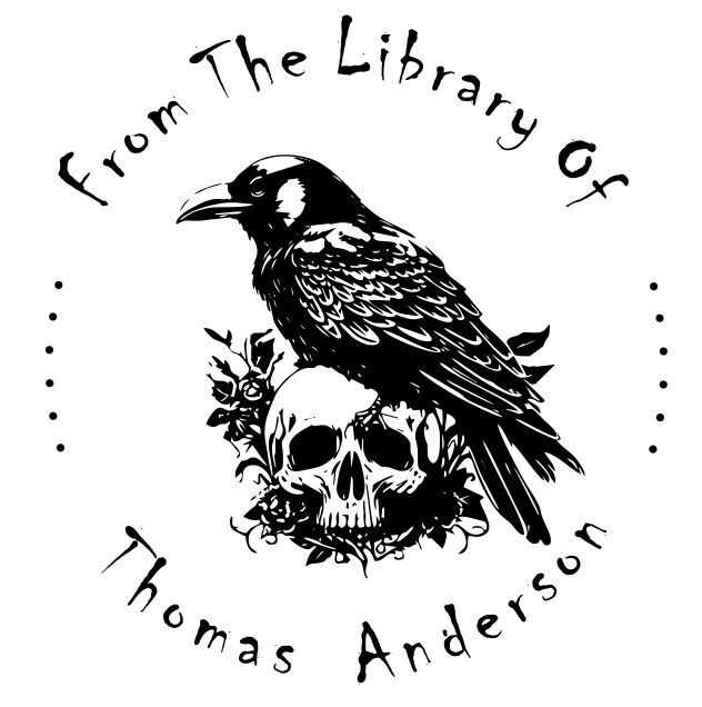 Custom From The Library of Hand Held Book Embosser Raven on Skull ...