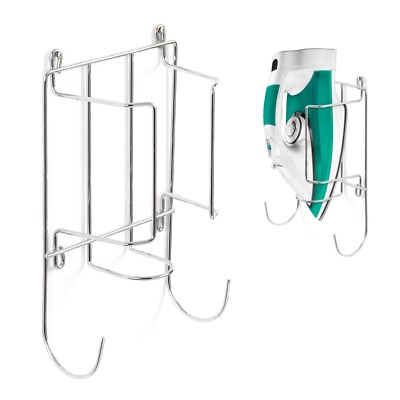 Door or Wall-Mounted Iron Holder Storage Steam Iron Stand Ironing Board ...