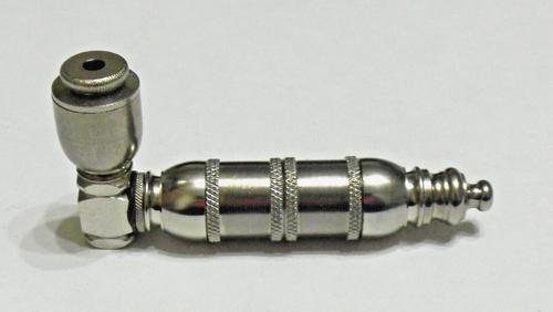 4" Inch Tobacco Smoking Pipe Nickel Plated Brass Chamber Pipe Made In ...