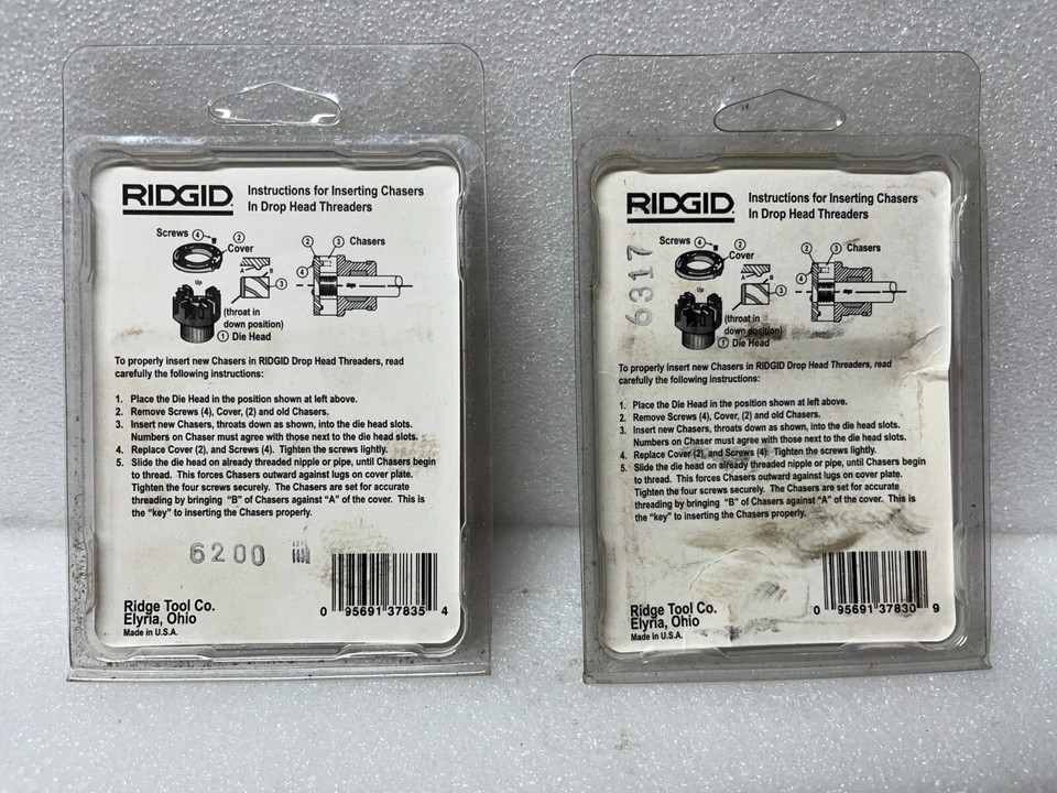 LOT OF 2 RIDGID PIPE THREADING DIES 37835 & 37830 1-inch High & 3/4 ...