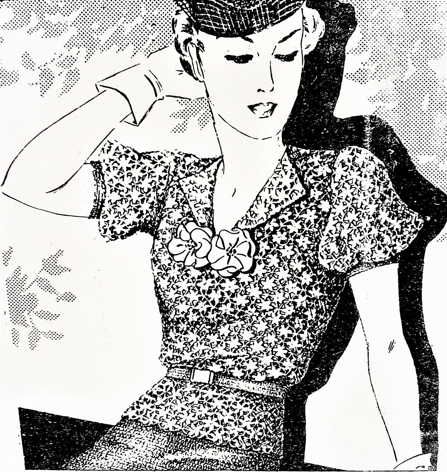 1455 Vintage Laura Wheeler LACY BLOUSE Pattern to Crochet (Reproduction ...