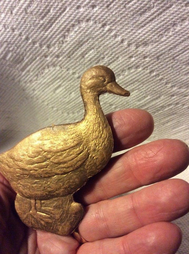 ANTIQUE GOLD DRESDEN DUCK CHRISTMAS ORNAMENT | eBay