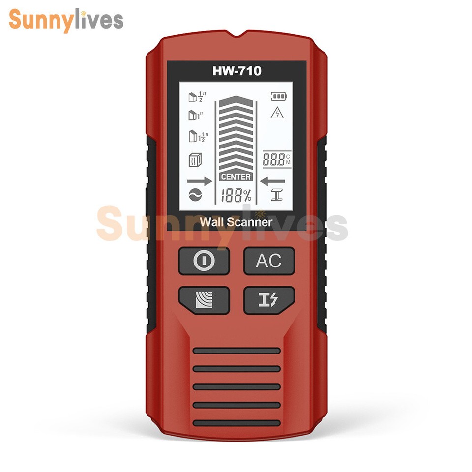 Stud Finder 6 in 1 Multi-Function Wall Stud Scanner Sensor Detector LCD ...