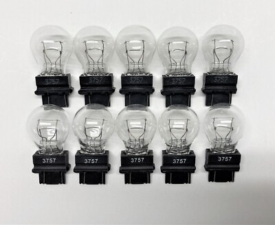 10 Pack 3757 Clear Tail Signal Brake Light Bulb Lamp - FAST USA ...