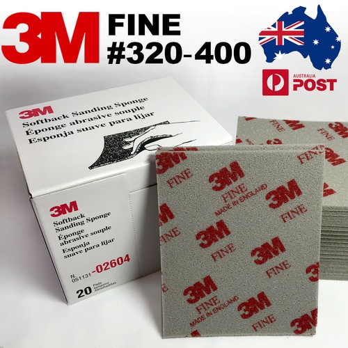 3M Softback/Sanding sponge pad/ Box(20pc)/ Fine(#320~400)/#02604 Made ...