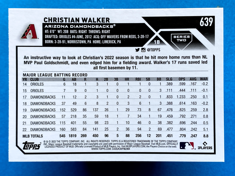 2023 Topps Meijer Purple Christian Walker #639 | eBay