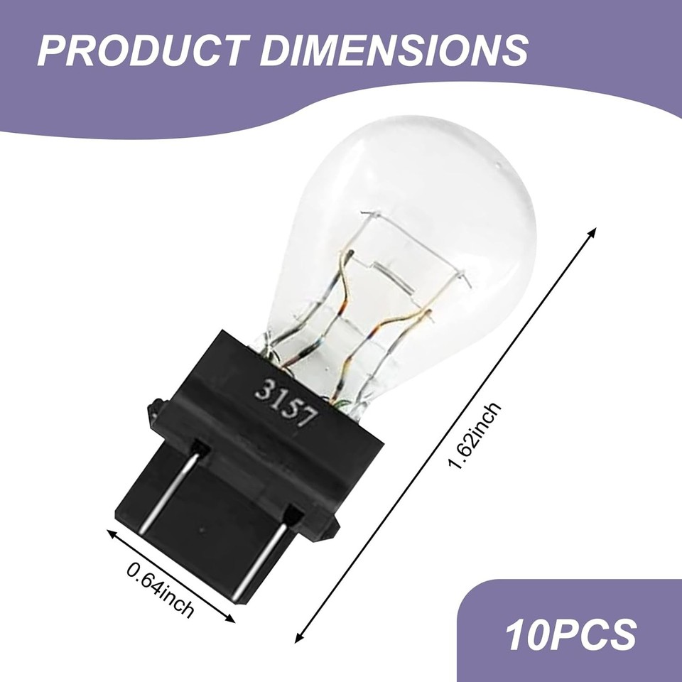 10 PCS Car Instrument Light Bulb, 12V 21/5W Quartz Glass Miniature Mini ...