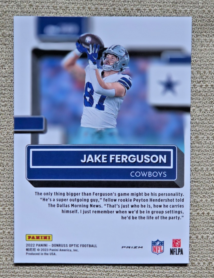 2022 Panini Donruss Optic Holo Silver RC Jake Ferguson #289 Dallas ...