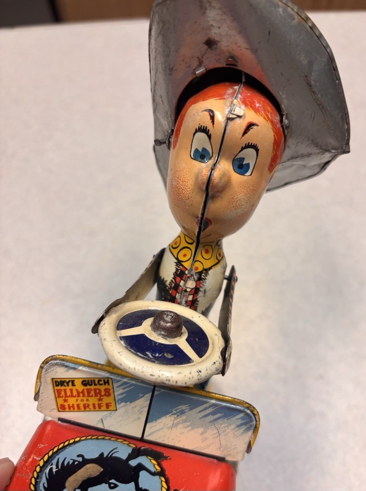 VINTAGE UNIQUE ART RODEO JOE TIN LITHO WIND-UP TOY - MADE IN USA! 1930s ...