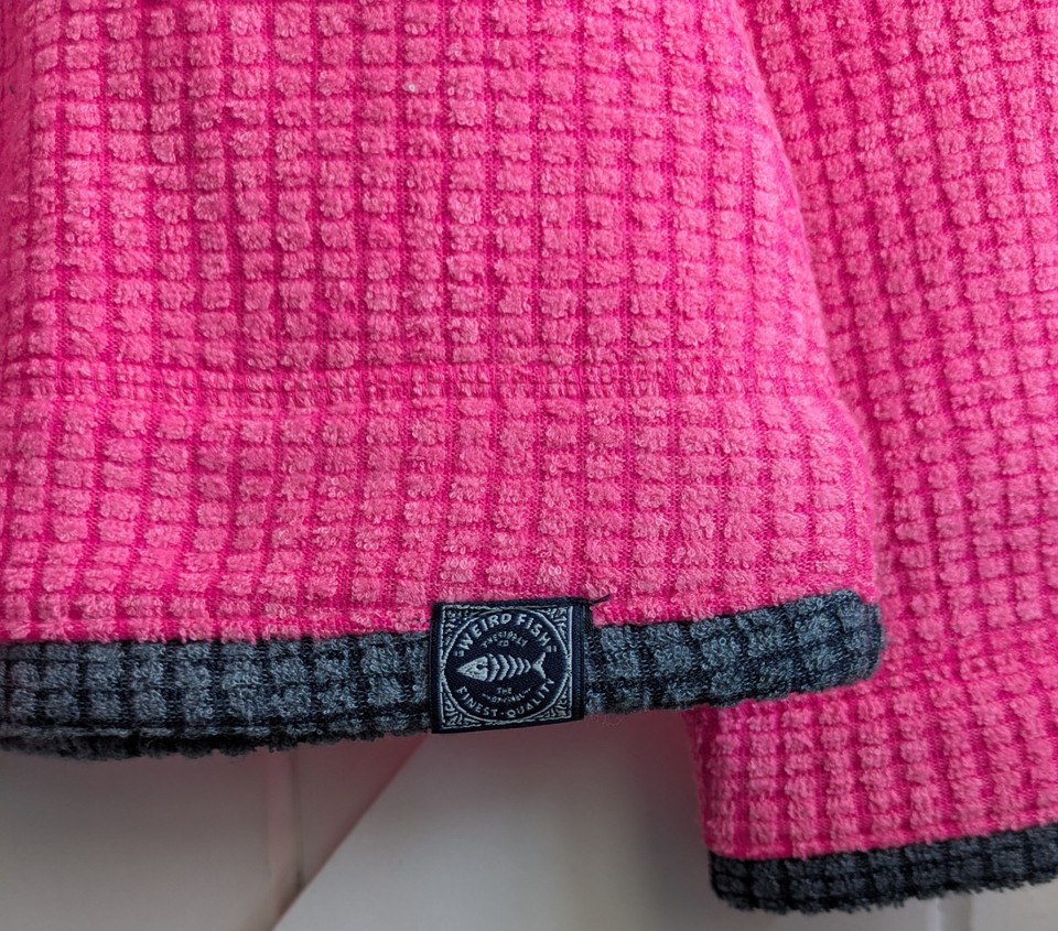 Weird Fish Womens Quarter Zip Grid Fleece Size 16 Begonia Pink New With ...