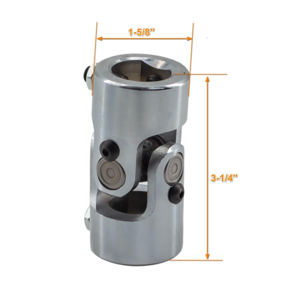 New 1" DD x 1" DD Steering U Joint Universal Shaft Coupler Chrome 1dd ...