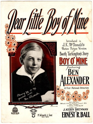 Dear Little Boy of Mine, Ben Alexander Photo, 1918 Photo Play, Antique ...