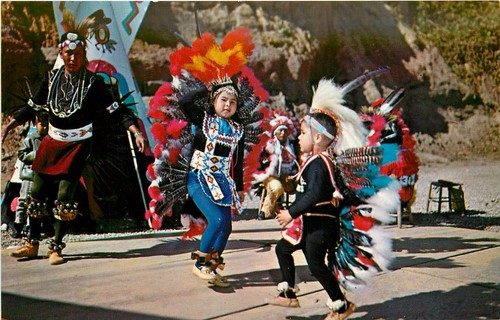 North Carolina, NC, Cherokee, Indian Children Dancers Chrome Postcard ...