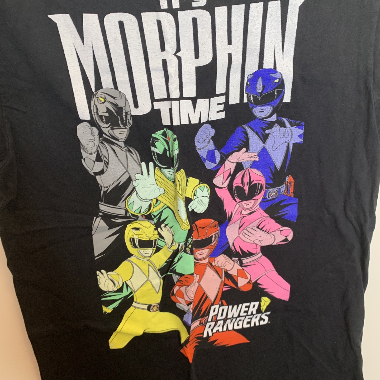 Power Rangers Mens S Black It's Morphin Time Graphic … - Gem