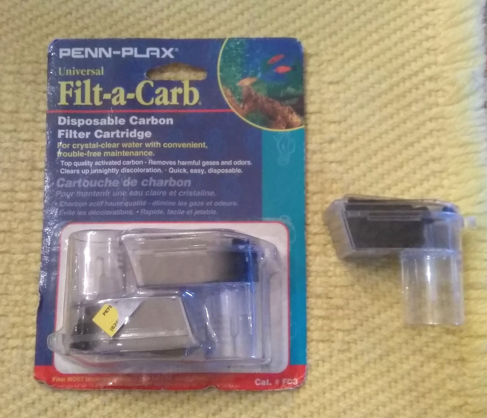 THREE UNDERTOW Penn-Plax FC3 Universal Filt-A-Carb Filter Cartridge ...