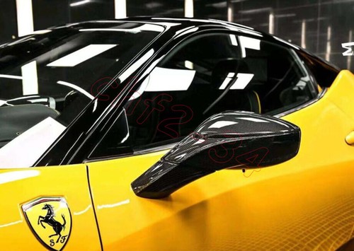 New Dry Carbon Fiber Side door mirror cover trim Fit For Ferrari 458 ...