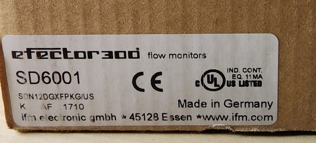 IFM Flow Sensor SD6001 Made in Germany for sale online | eBay