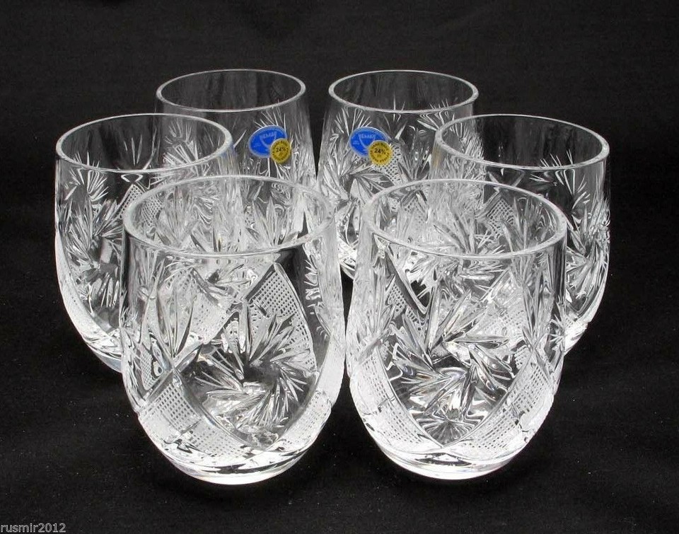 Set of 6 Russian Cut Crystal Shot Glasses 1.7 oz - Vintage Vodka ...