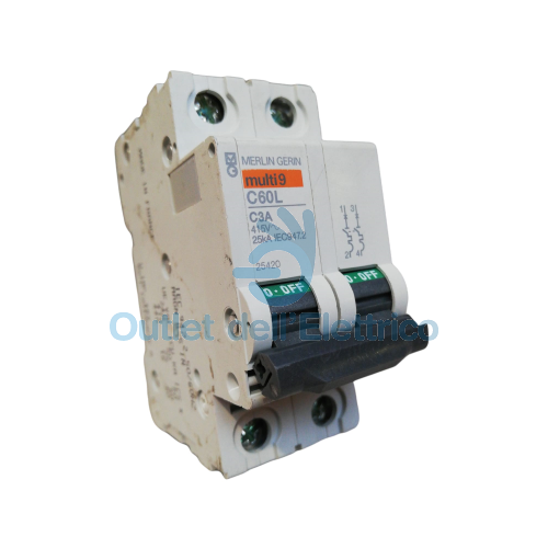 Merlin Gerin 25420 Magnetothermal Switch 2P 3A 25K C 2MOD C60L | eBay