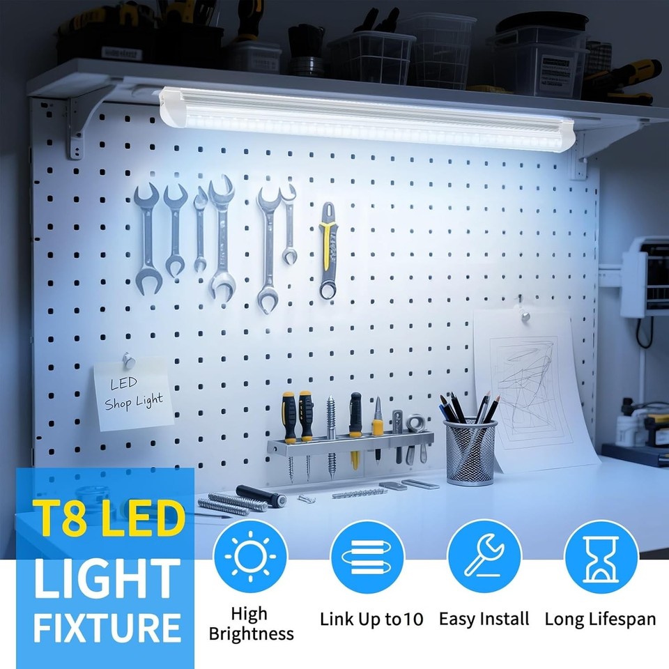 T8 20W 2FT LED Tube Lights Garage Utility Cabinet LED Shop Light ...