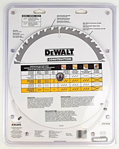DEWALT DW3128P5 12" 80 TOOTH & 32 TOOTH SAW BLADE COMBO 2 PACK CARBIDE ...