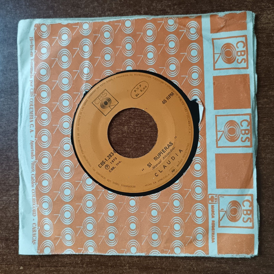 Claudia De Colombia ‎– Verdad Amarga [1973] Vinyl 7" Single 45 RPM Pop ...