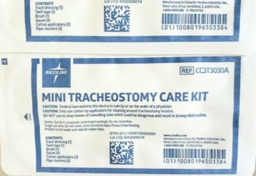 15 NEW MEDLINE MINI TRACHEOSTOMY CARE KIT CC3T3030A STERILE TWILL TAPE ...