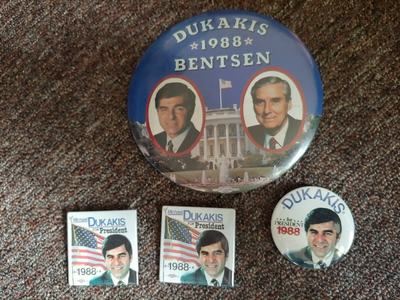 Vintage Michael Dukakis Bentsen 1988 Campaign Button Pin Lot of 4 | eBay
