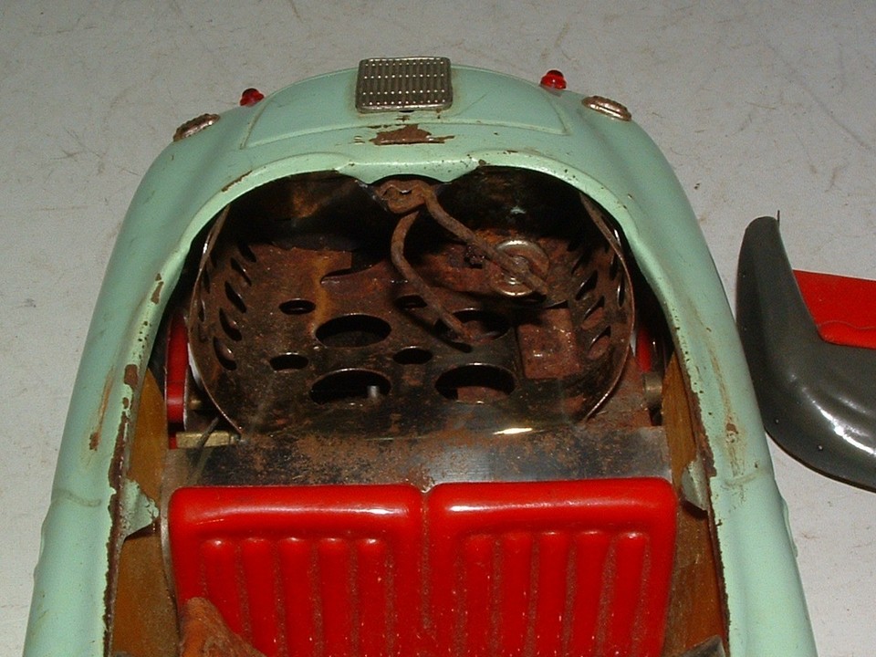 * 1950s60s DISTLER TOYS BATTERY-OP CAR 10"LONG ELECTRO-MATIN 7500 with ...