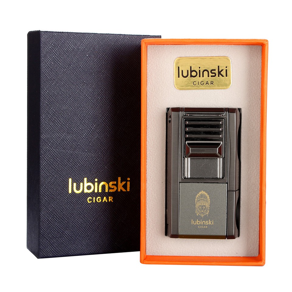 Lubinski Windproof Cigar Lighter With Punch Holder Needle 1 Jet Flame ...