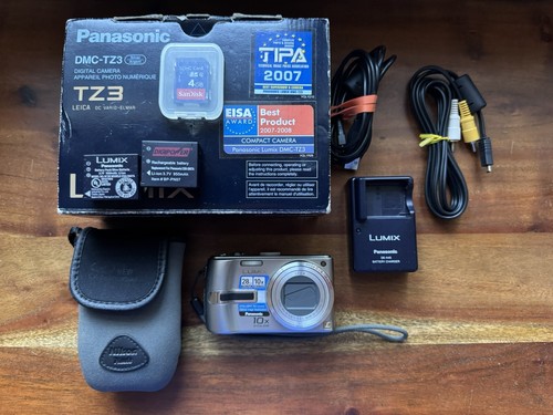 Panasonic LUMIX DMC-TZ3 7.2MP Digital Camera Bundle Tested 2 Batteries ...