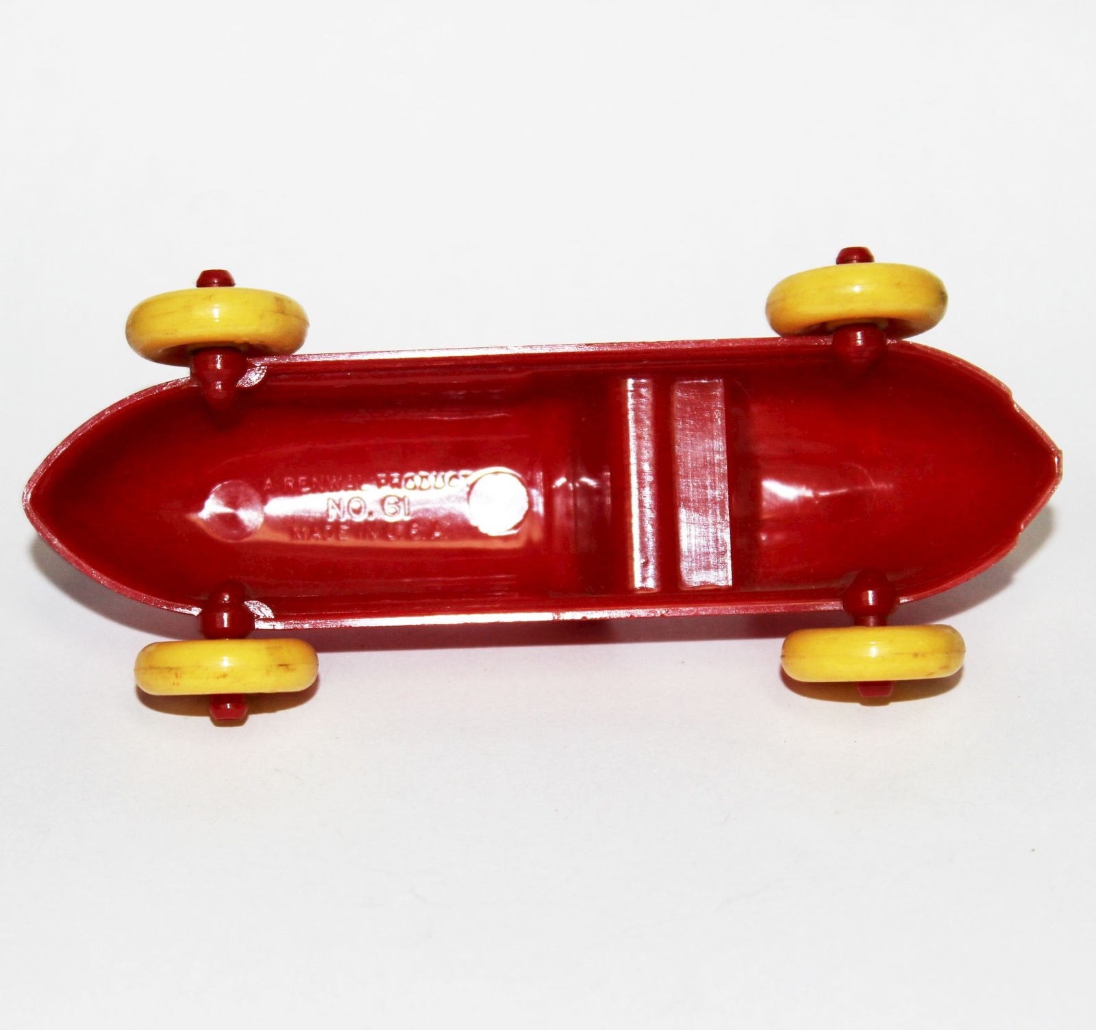 Vintage Hard Plastic Red Toy Car Yellow Wheel No 61 Renwal Indy 500 ...