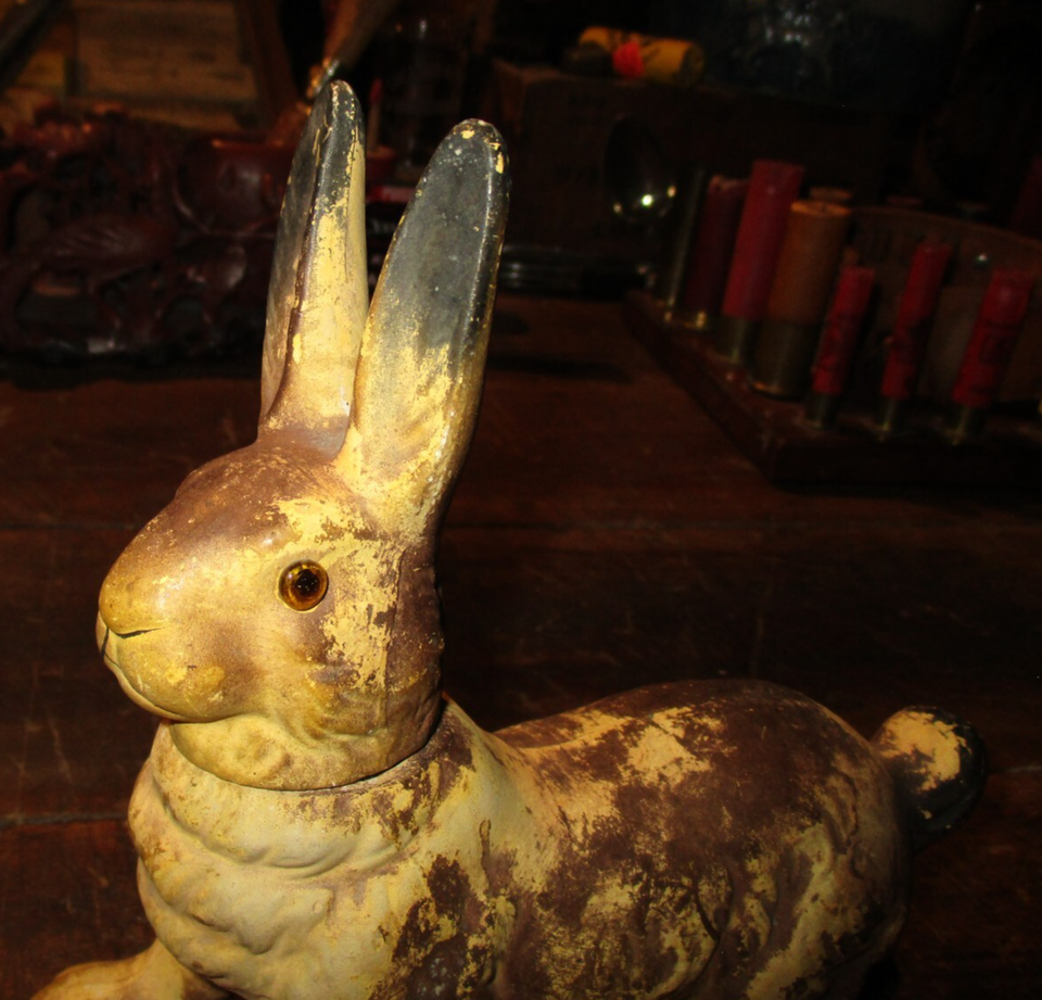 Antique Vintage Easter Composition Rabbit Candy Container Japan glass ...