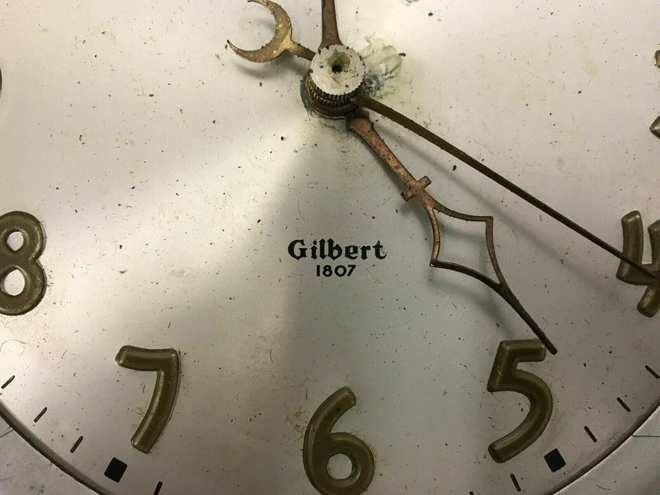 Antique Gilbert Mantle Clock 1807 Tambour Electric Vintage Collectible ...